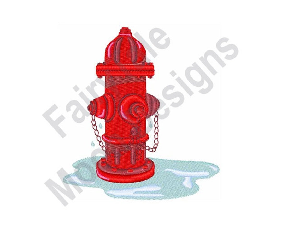 Fire Hydrant - Machine Embroidery Design, Red Fire Hydrant Embroidery ...