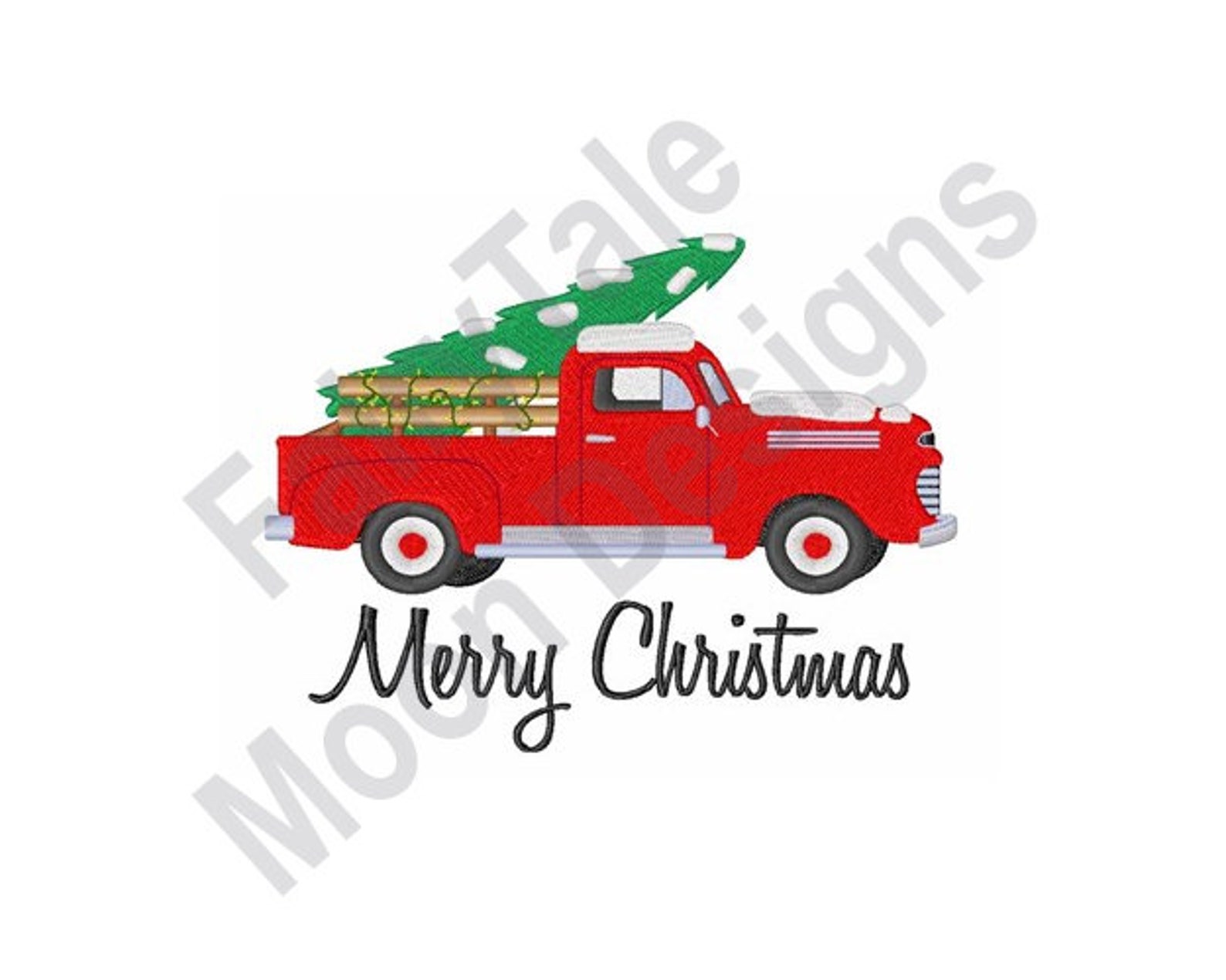 Merry Christmas Machine Embroidery Design Christmas Pickup - Etsy