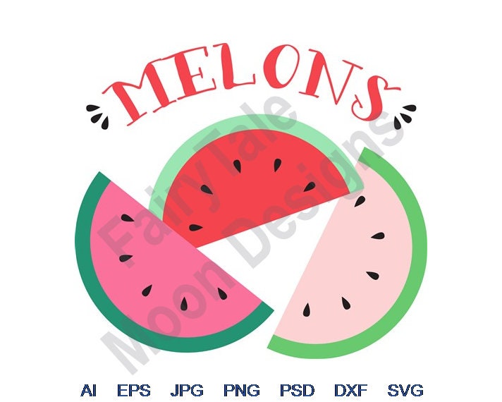 Melons Svg Dxf Eps Png Jpg Vector Art Clipart Cut | Etsy