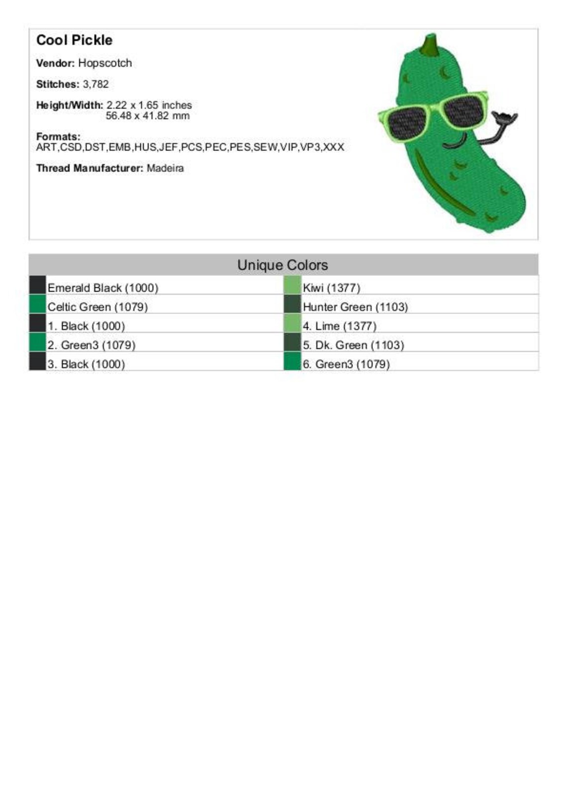 Cool Pickle Machine Embroidery Design Cucumber Embroidery | Etsy Canada