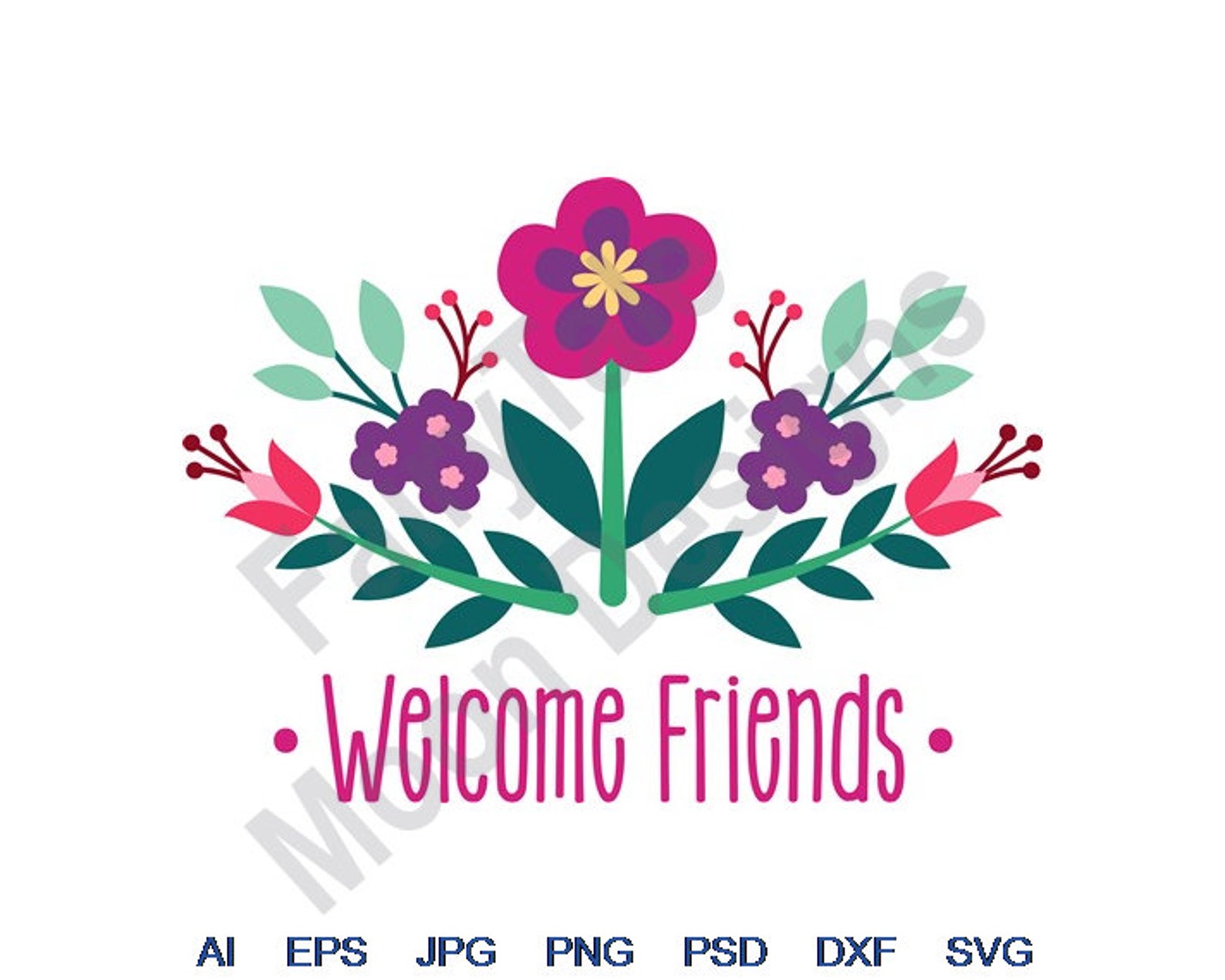 Welcome Friends Svg Dxf Eps Png Jpg Vector Art - Etsy