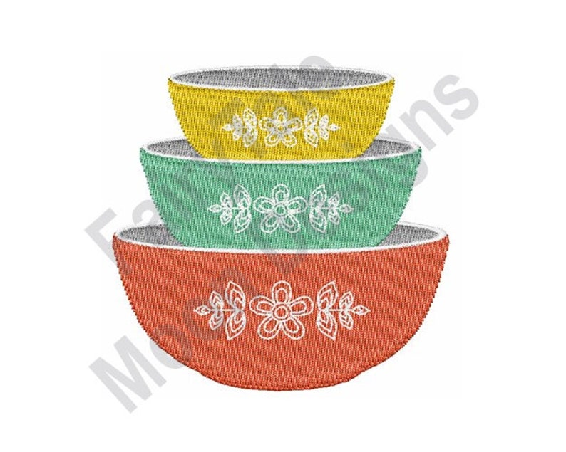 Mixing Bowls Machine Embroidery Design Kitchen Mixing Bowls - Etsy