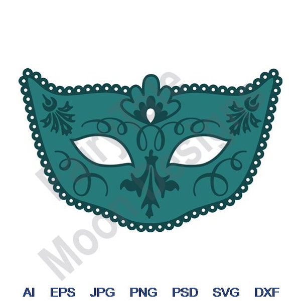 Half Face Masquerade Mask Svg - Etsy