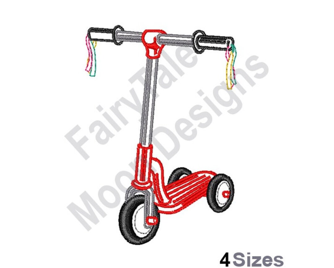 Scooter Outline - Machine Embroidery Design, Kid's Kick Scooter ...