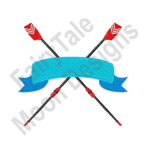 Rowing Banner - Machine Embroidery Design, Crossed Oars Embroidery ...