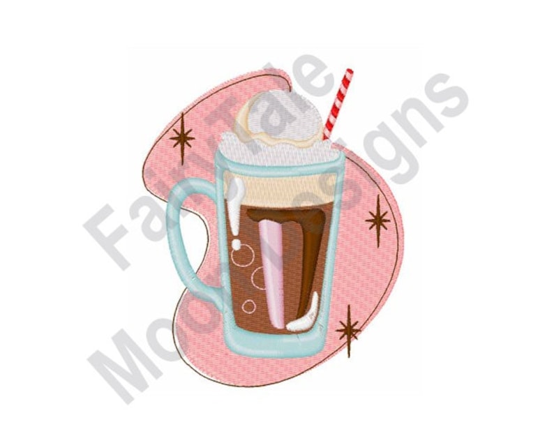 Root Beer Float Machine Embroidery Design Ice Cream Float | Etsy