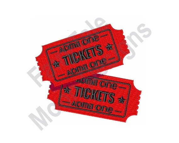 Admit One Machine Embroidery Design Cinema Admission Ticket | Etsy