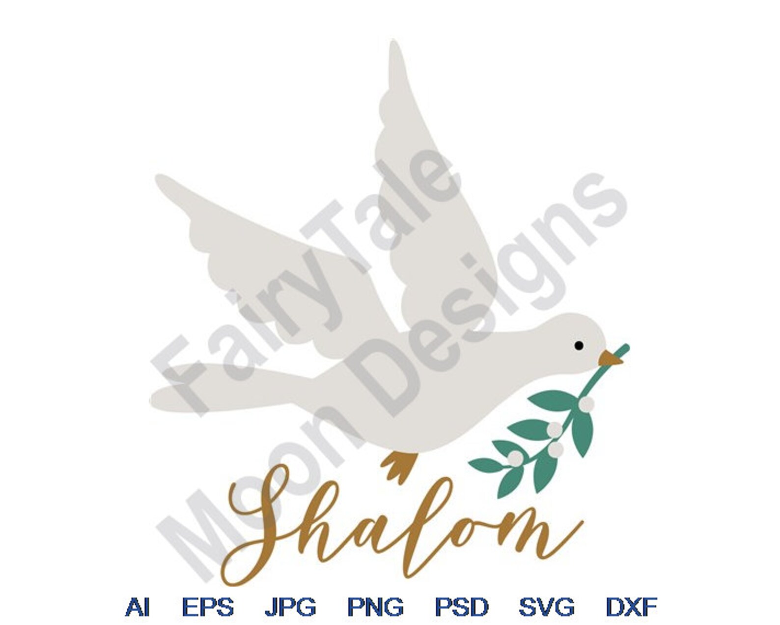 Shalom Dove Svg Dxf Eps Png Jpg Vector Art Clipart | Etsy