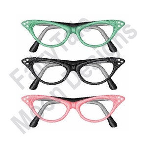 Retro Glasses - Machine Embroidery Design, Vintage Glasses Embroidery ...