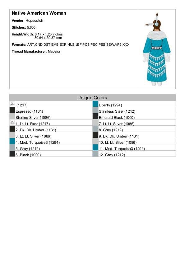 Native American Woman - Machine Embroidery Design, Tribal Indian ...