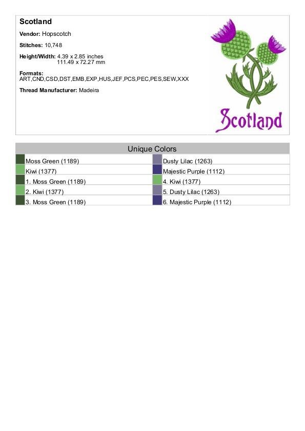 Scotland Machine Embroidery Design Scottish Thistle - Etsy