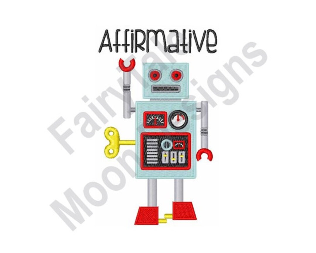 Affirmative Robot - Machine Embroidery Design, Robot Toy Embroidery ...