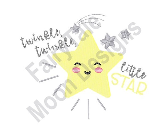 Twinkle Little Star Machine Embroidery Design Happy Star - Etsy
