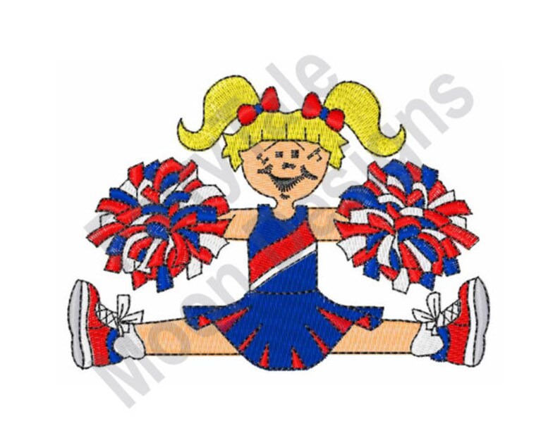 Cheerleader Girl Machine Embroidery Design Cheerleading - Etsy