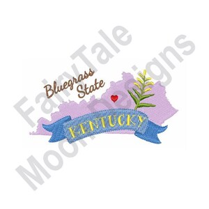 Kentucky State Map Machine Embroidery Design, Bluegrass State ...