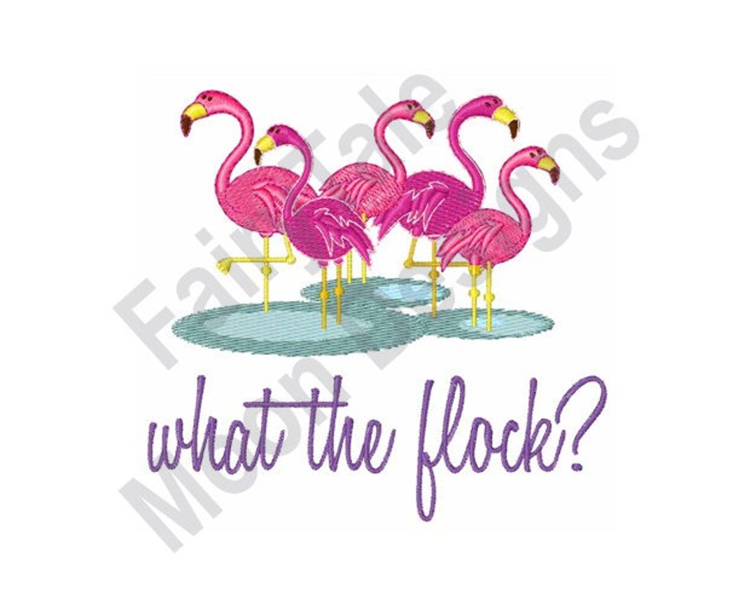 What the Flock - Machine Embroidery Design, Flamingos Embroidery ...