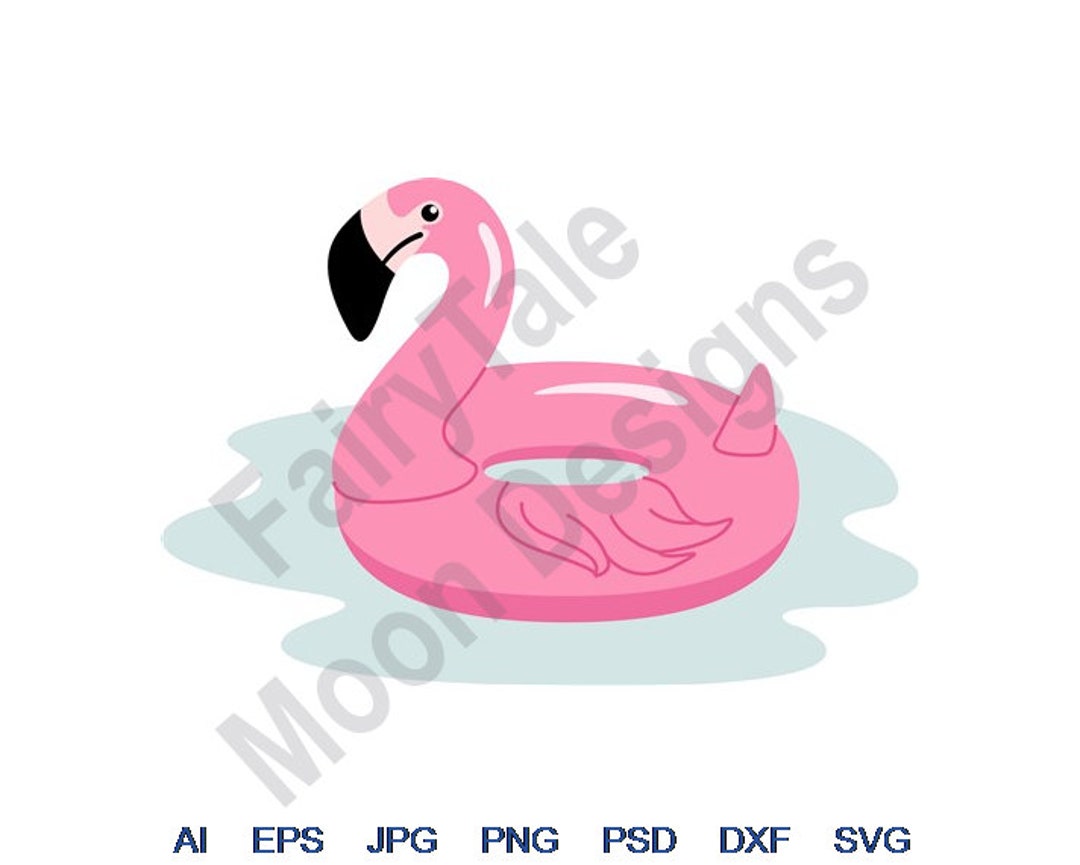 Flamingo Float - Svg, Dxf, Eps, Png, Jpg, Vector Art, Clipart, Cut File ...