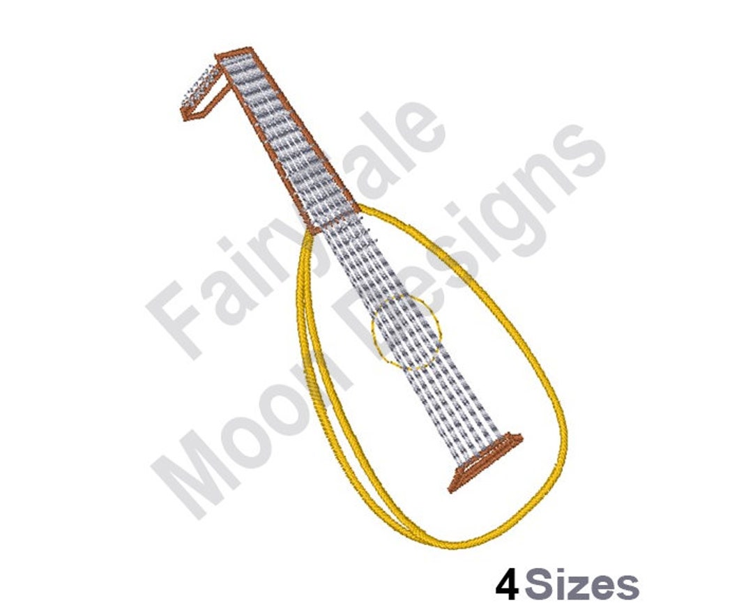 Lute Machine Embroidery Design, Lute Outline Embroidery Pattern ...