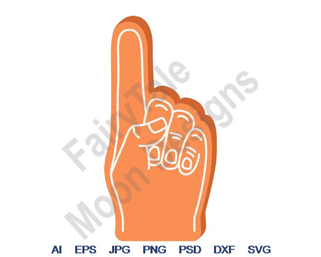 Foam Finger - Svg, Dxf, Eps, Png, Jpg, Vector Art, Clipart, Cut File ...