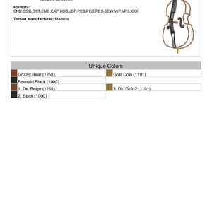 Bass Outline - Machine Embroidery Design, Double Bass Outline ...