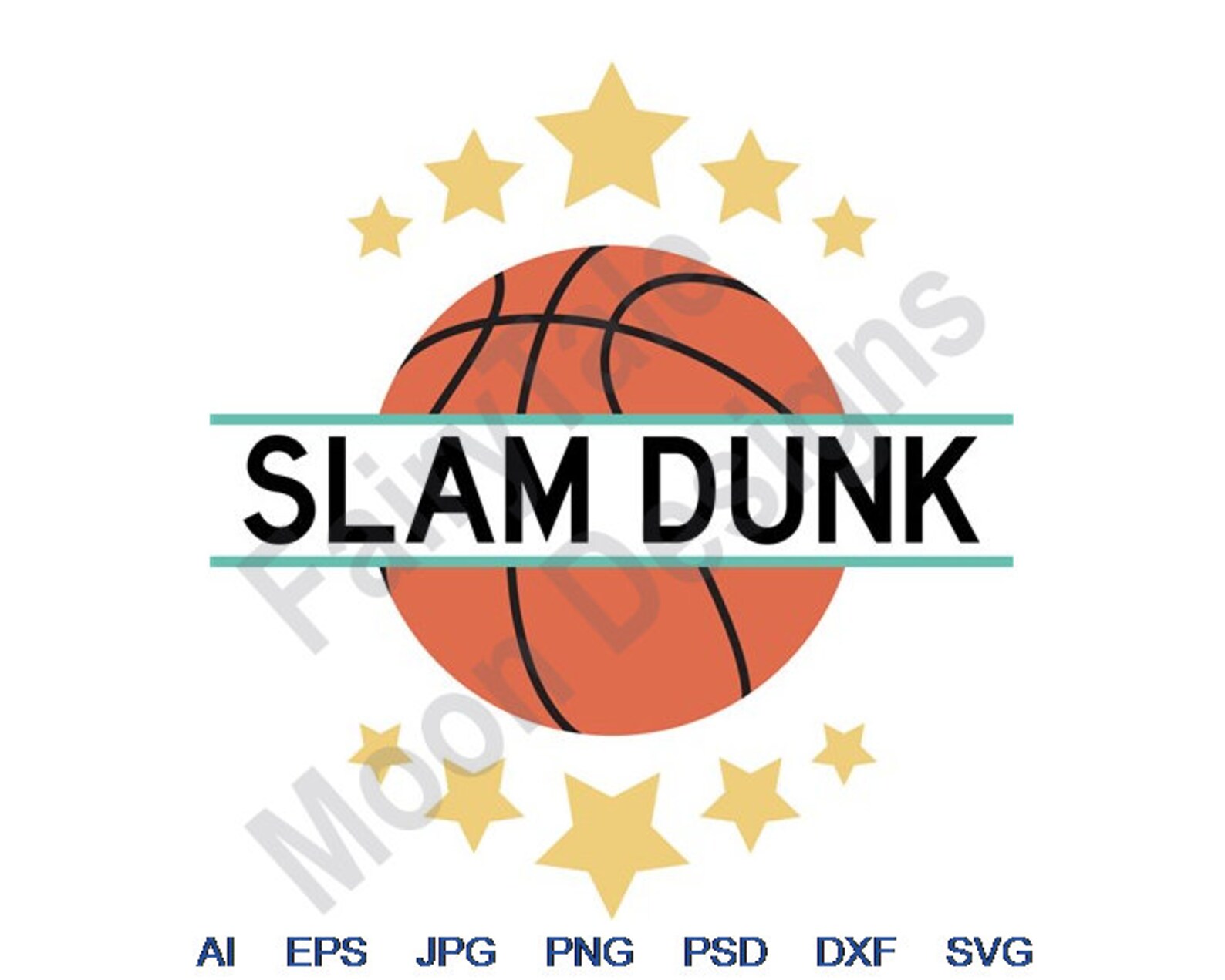 Slam Dunk Svg Dxf Eps Png Jpg Vector Art Clipart Cut - Etsy