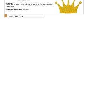 Royal Crown Machine Embroidery Design, Golden Crown Embroidery Pattern ...