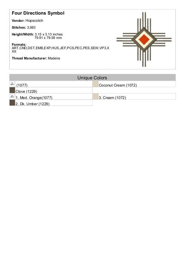 Four Directions Symbol Machine Embroidery Design Native | Etsy