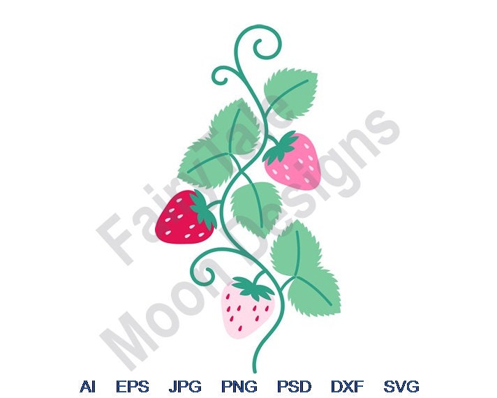 Strawberry Fruit Svg Dxf Eps Png Jpg Vector Art | Etsy