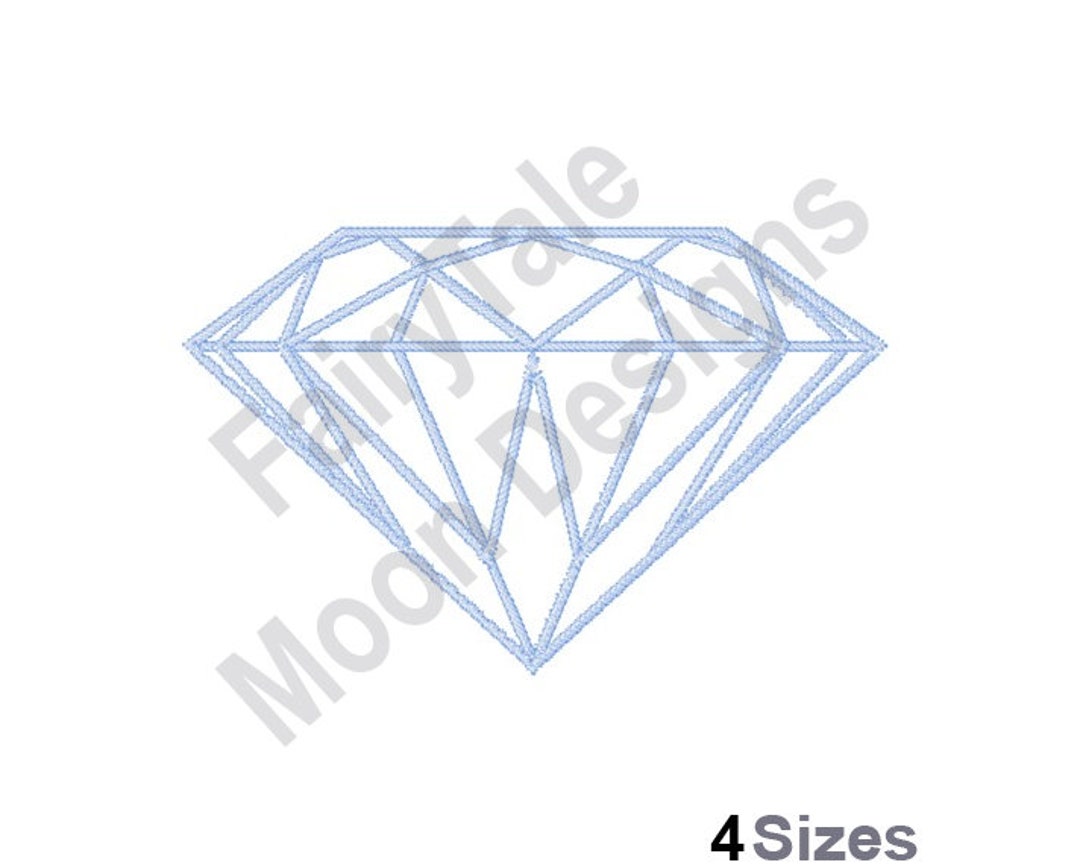 Diamond - Machine Embroidery Design, Diamond Outline Embroidery Pattern ...
