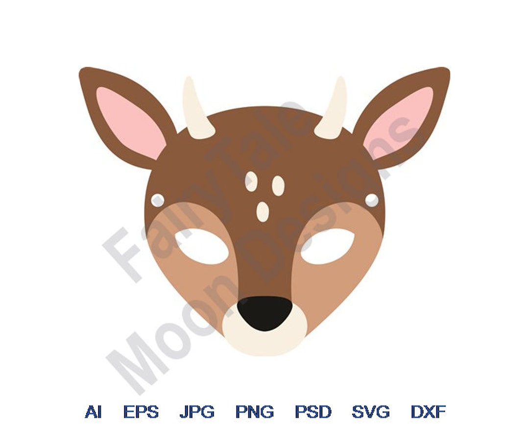 Rehkitz Maske -Svg, Dxf, Eps, Png, Jpg, Vektor Art, Clipart, Cut File ...