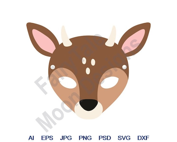 Fawn Mask Svg Dxf Eps Png Jpg Vector Art Clipart Cut - Etsy