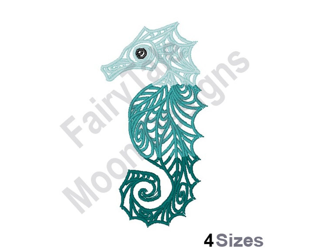 Seahorse - Machine Embroidery Design, Seahorse Outline Embroidery ...