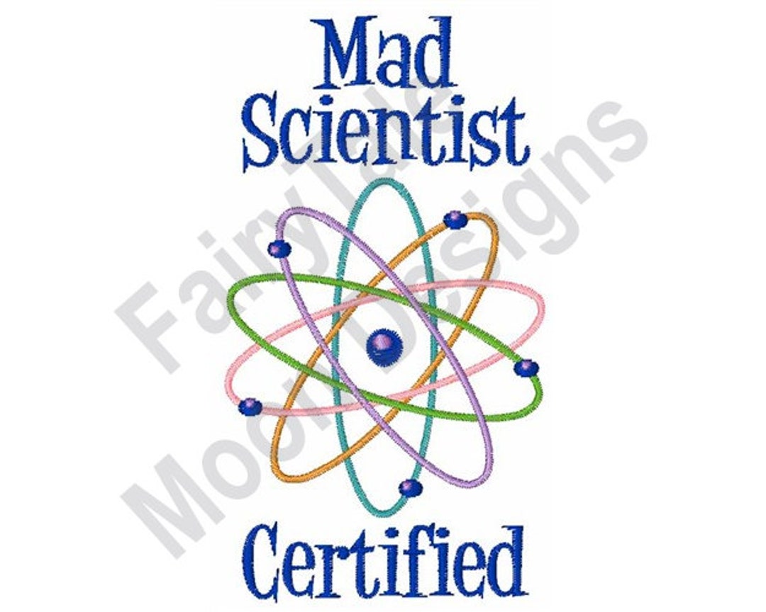 Mad Scientist Certified - Machine Embroidery Design, Atom Symbol ...