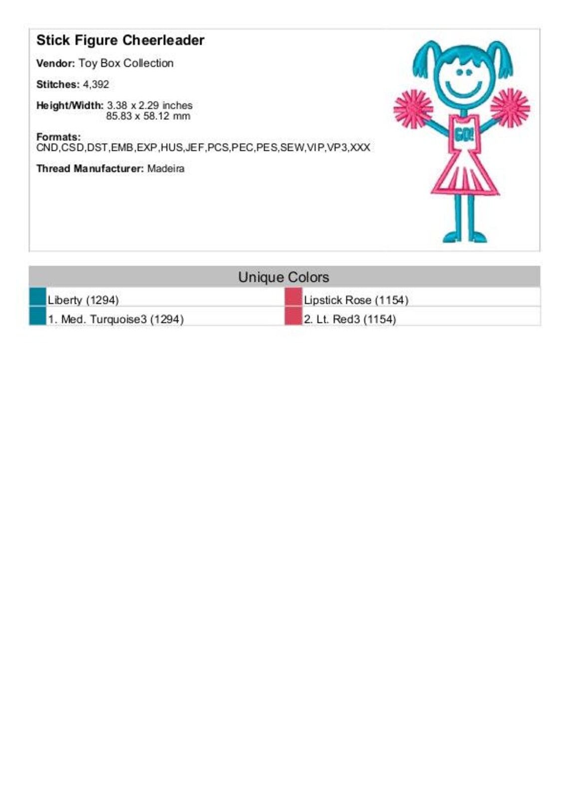 Stick Figure Cheerleader Machine Embroidery Design - Etsy