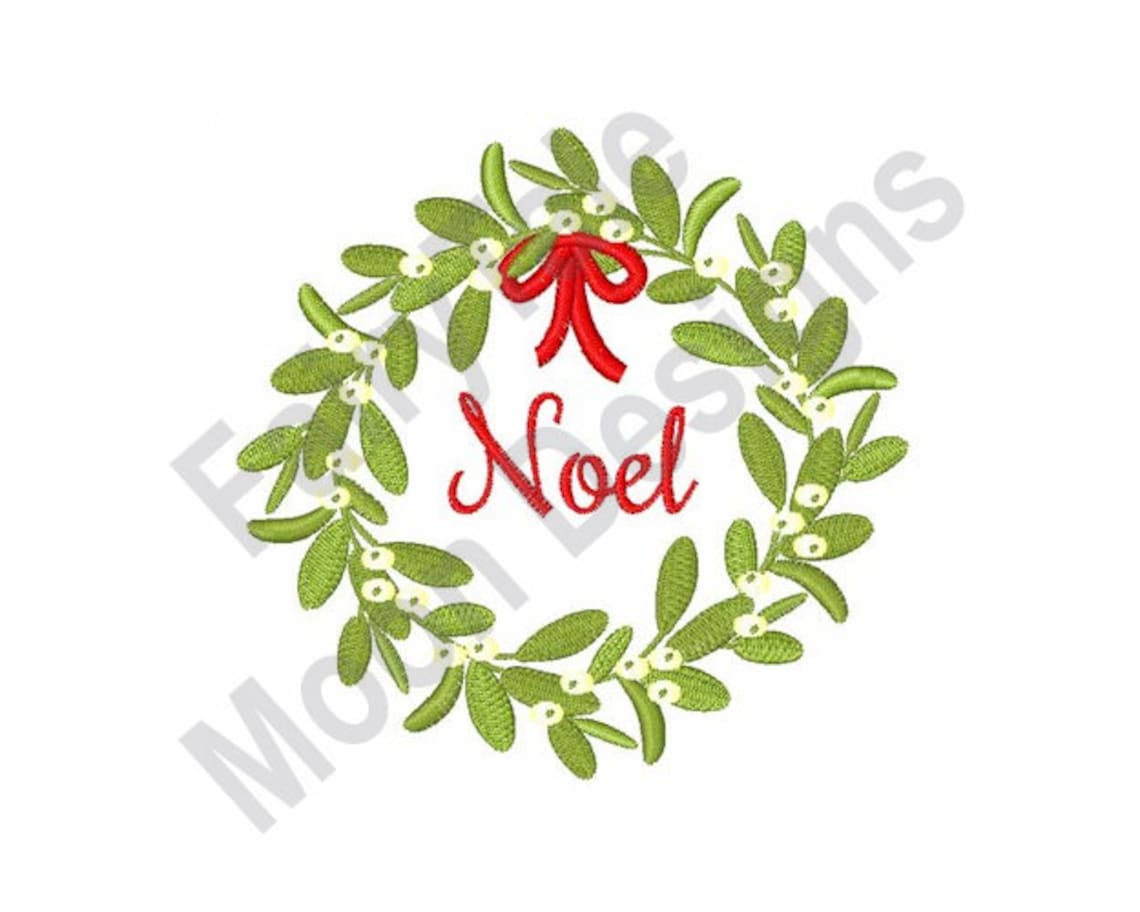 Noel Wreath Machine Embroidery Design Christmas Wreath - Etsy