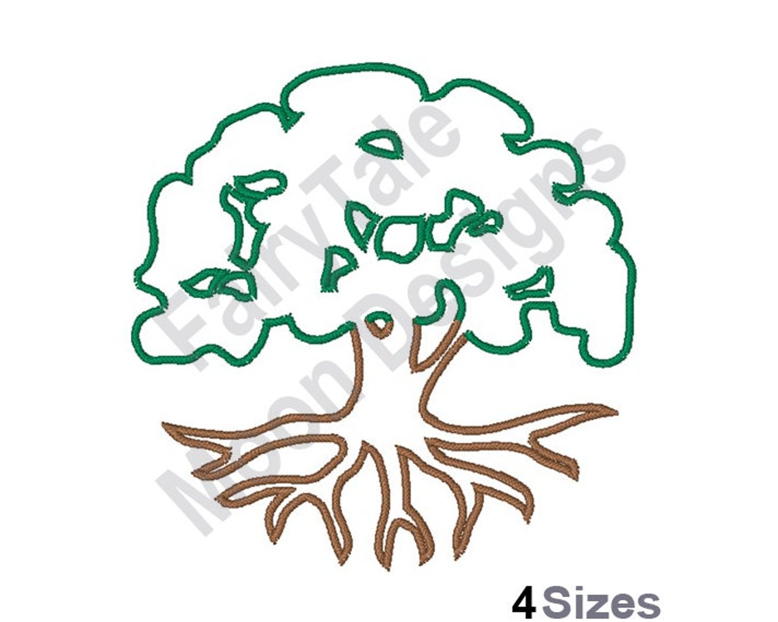 Tree Outline Machine Embroidery Design Tree Roots Outline - Etsy