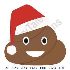 Christmas Poop Emoji Clipart - Etsy