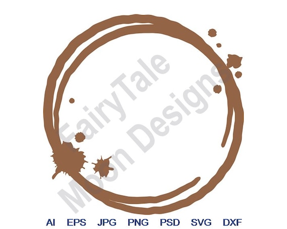Coffee Stain Svg Dxf Eps Png Jpg Vector Art Clipart | Etsy