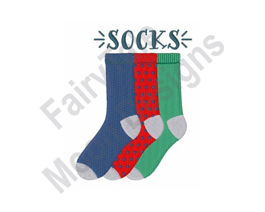 Socks - Machine Embroidery Design, Colored Socks Embroidery Design - Etsy