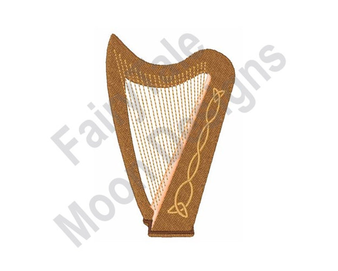 Celtic Harp Machine Embroidery Design Irish Harp Embroidery - Etsy