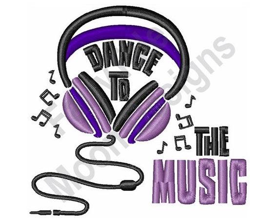 Headphones Machine Embroidery Design Dance to the Music | Etsy