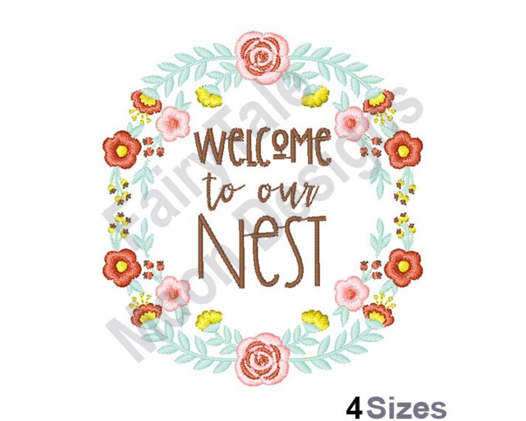 Welcome to Our Nest Machine Embroidery Design Folk Art - Etsy