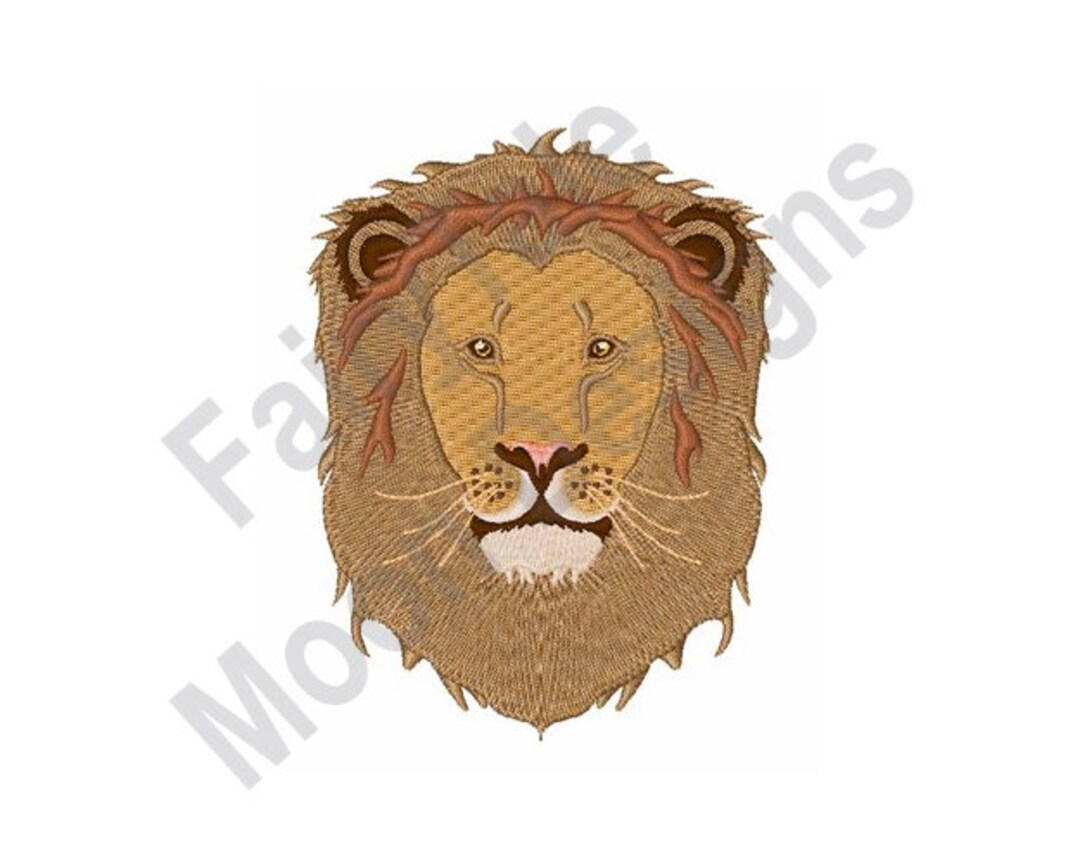 Lion Head Machine Embroidery Design, Lion Embroidery Pattern, Wildlife ...