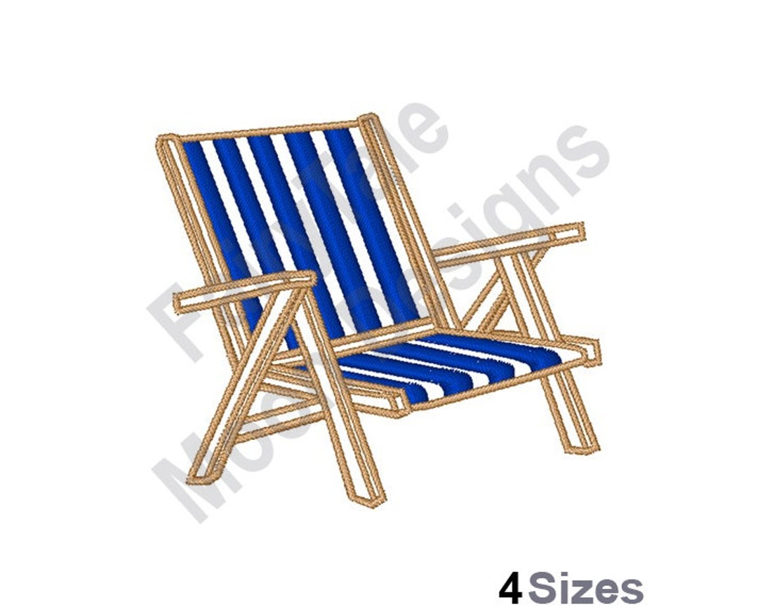 Beach Chair - Machine Embroidery Design, Outdoor Patio Chair Embroidery ...