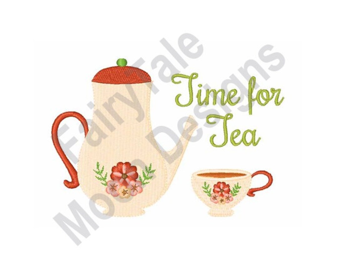 Time for Tea - Machine Embroidery Design, Vintage Teapot & Teacup ...
