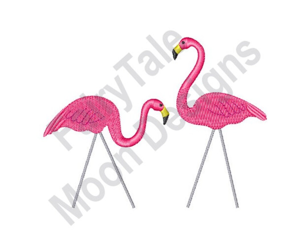 Pink Flamingos Machine Embroidery Design Flamingo Couple - Etsy
