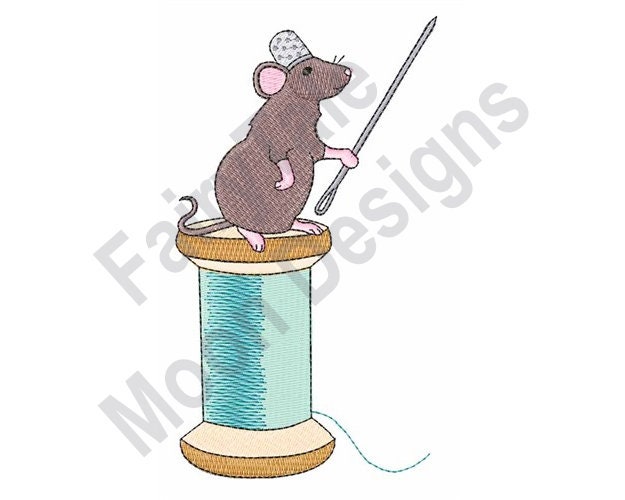 Sewing Mouse Machine Embroidery Design Thread Spool - Etsy