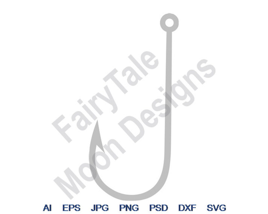 Fish Hook Svg, Dxf, Eps, Png, Jpg, Vector Art, Clipart, Cut File ...