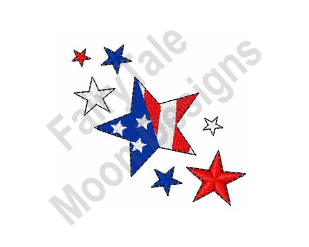 American Flag Stars - Machine Embroidery Design, Patriotic USA Stars ...