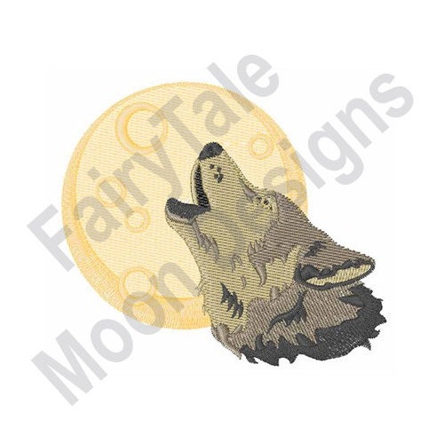 Howling Wolf Machine Embroidery Design File 5 Sizes Wild - Etsy